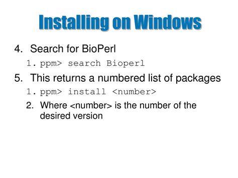 Ppt Installing Bioperl Powerpoint Presentation Free Download Id