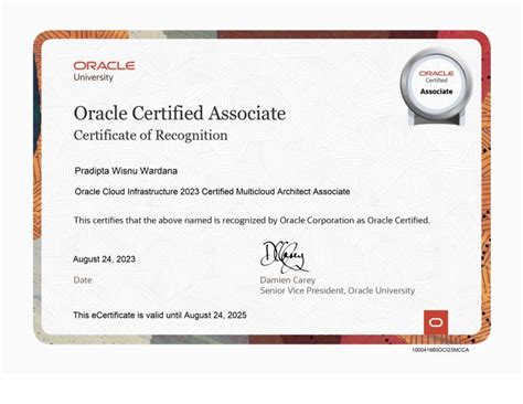 Pradipta Wisnu Wardana On Linkedin Oci Ocicertified Oraclecloud Oraclecertified
