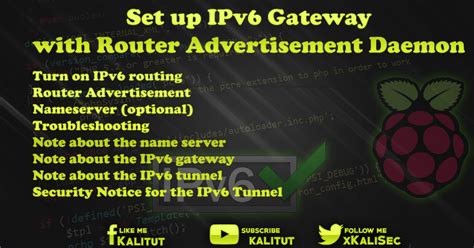set up ipv6 gateway with router advertisement daemon raspberry pi