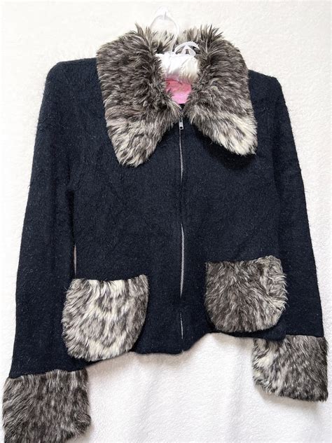 오네갸루 펑크 Y2k 와투케 그런지 핀터 레오파드 호피 털집업 퍼자켓 후루츠패밀리