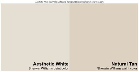Sherwin Williams Aesthetic White Vs Natural Tan Color Side By Side