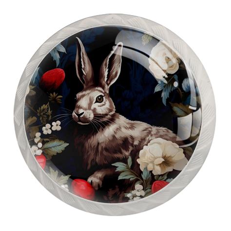 4 Pcs Rabbit Knobs For Kitchen Cabinet Cupboard Dresser Bookcase Drawer