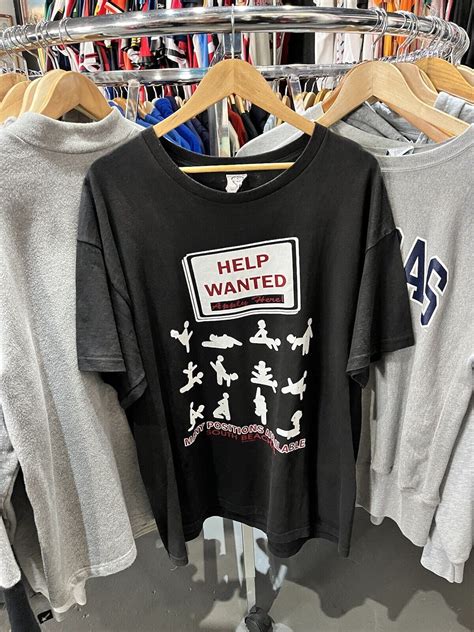 Vintage Y2k Raunchy Help Wanted Sex Position T Shirt … Gem