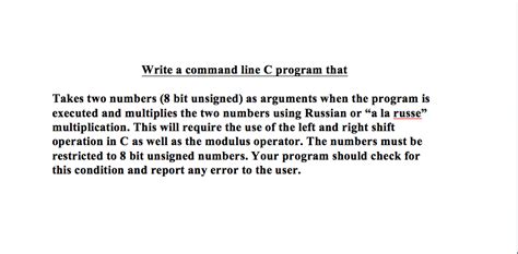 solved write a command line c program that takes two