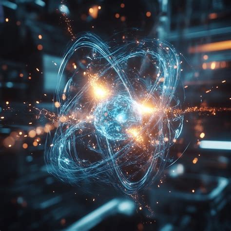 Energy Transformation Represented With Atomic Detail Premium Ai Generated Image