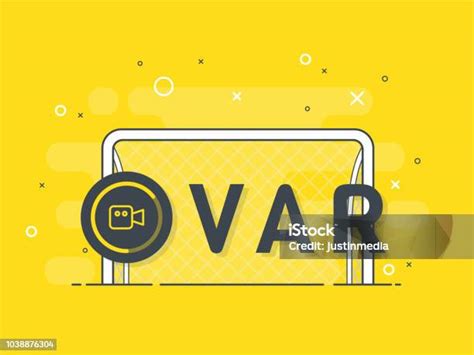 축구 축구 Var 시스템 및 재생에 킥 비디오 보조 심판입니다 배경 주제에 대한 스톡 벡터 아트 및 기타 이미지 배경 주제