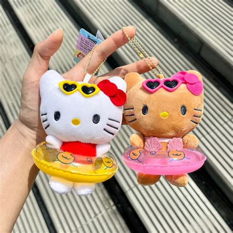 Hello Kitty Swimming Ring Plush Keychain Joykawaii