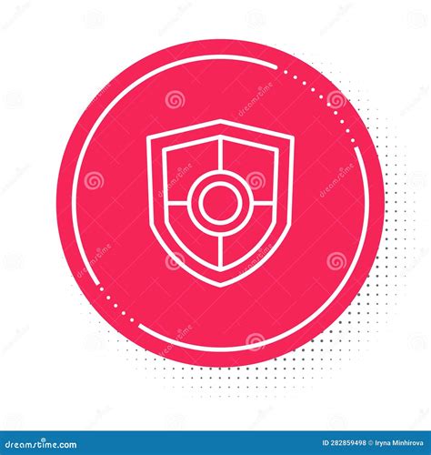 White Line Shield Icon Isolated On White Background Guard Sign Security Safety Protection