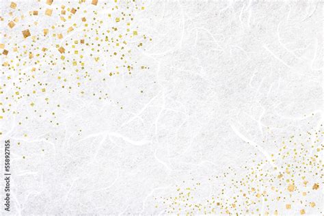 白い和紙 背景素材 金箔 Stock Illustration Adobe Stock