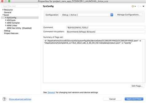 Ccs Launchxl Cc X R Error In Sysconfig File For Project Zero App