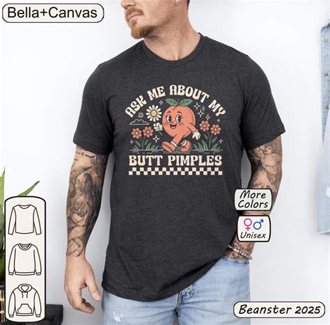 Funny Butt Pimple Graphic Tee Gen Z Meme Shirt Etsy