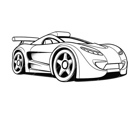 어린이 교통수단을 위한 스포츠카 색칠공부 색칠공부 프린트 가능한 자동차 프리미엄 사진