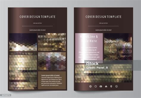 안내 책자 잡지 전단지 연례 보고서에 대 한 비즈니스 서식 파일이 디자인 서식 파일 A4 크기의 벡터 레이아웃을 커버 추상적인 배경입니다 기하학적 패턴입니다 삼각형 및 6