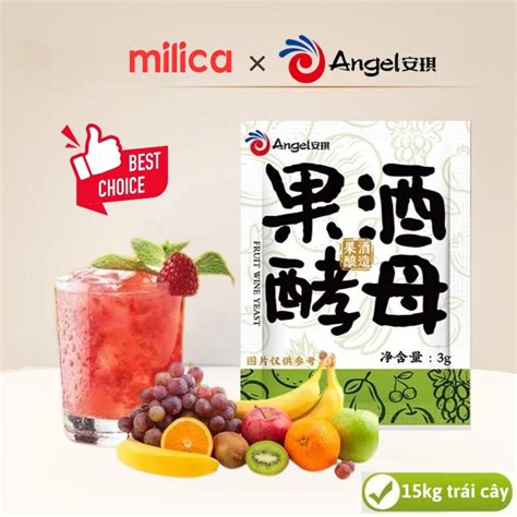 Men ủ rượu trái cây Angel làm rượu vang rượu hoa quả lên men tự nhiên gói 3g ủ được 15kg trái
