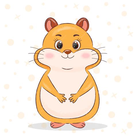 밝은 배경에 귀여운 갈색 햄스터 프리미엄 벡터