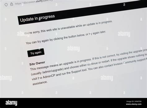 website with a statement saying update in progress we re sorry this