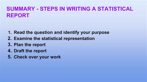 Steps In Writing A Statistical Reports PPTX