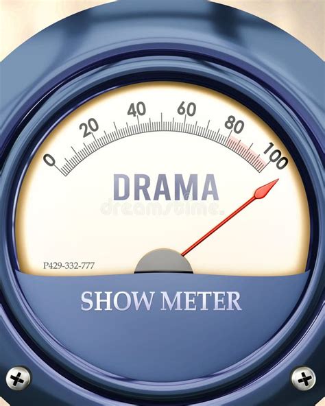 Drama And Show Meter That Is Hitting A Full Scale Showing A Very High Level Of Drama Stock