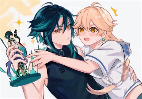 Aether And Xiao Genshin Impact Drawn By Haneodeu Danbooru