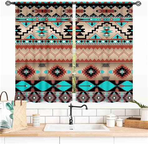 Aztec Curtains Southwestern Natvie Tribal American Ethnic Western