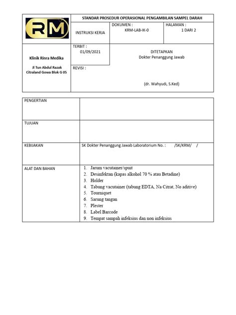 Pengambilan Sampel Darah Pdf
