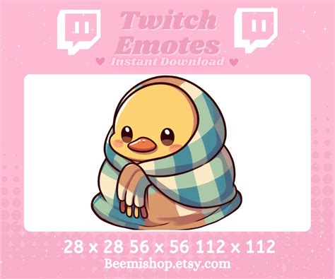 Twitch Emotes Discord Emote Duck Emotes Blanket Cozy Cute Twitch