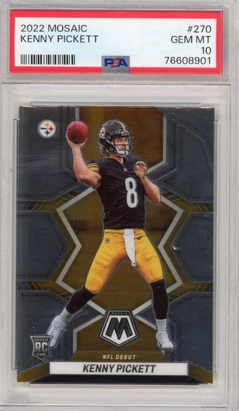 Graded 2022 Panini Mosaic Kenny Pickett 270 Rookie Rc