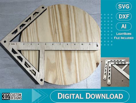 Center Finder Jig Template Svg Laser Cut Grid Centering Ruler Digital