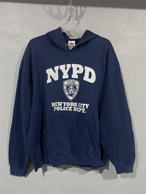 Vintage Nypd Hoodie Boxy Fit New York Police Department Jacket Black