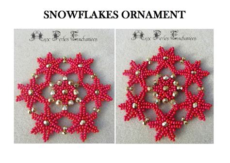 Beading Pattern Beading Tutorial Beading Snowflake Ornament Etsy