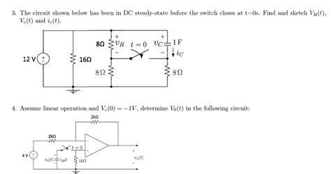 Solved 3 The Circuit Shown Below Has Been In Dc