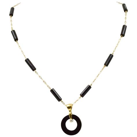 Bernard Passman Dainty Black Coral And 14 Karat Gold Chain Necklace