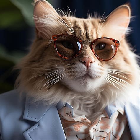 Premium Ai Image Handsome Cat Wearing Sunglasses
