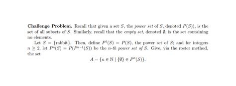 Solved Challenge Problem Recall That Given A Set S Th