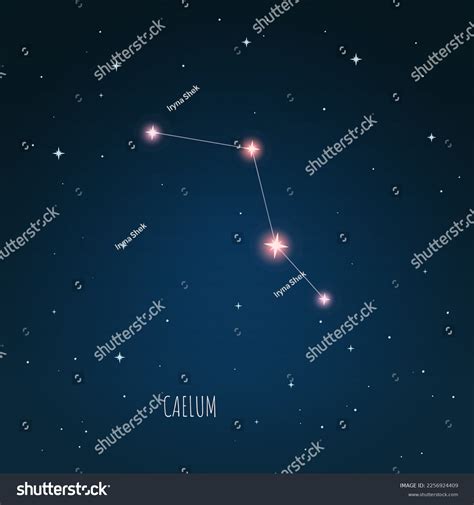Constellation Caelum Scheme Starry Sky Open Stock Vector Royalty Free