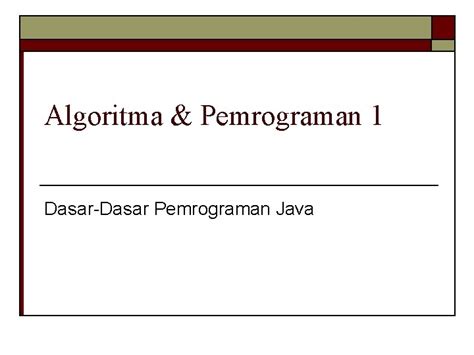 Algoritma Pemrograman 1 Dasardasar Pemrograman Java Analisa Coding