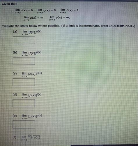 Solved Given That Lim F X Lim G X 0 Lim H X 1 Lim