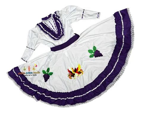 Vestido Regional Mexicano Típico Aguascalientes Bordado Baile Escolar