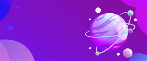 Cartoon Purple Planet Banner Background Passing Planet Round Planet