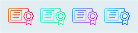Certificate Line Icon In Gradient Colors Diploma Signs Vector Illustration 10683339 Vector Art