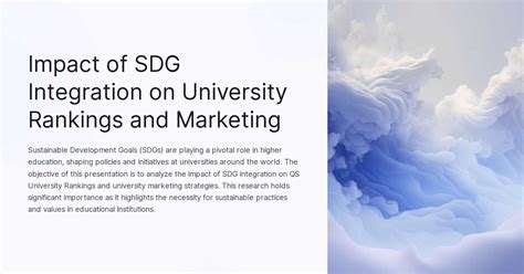 Impact Of Sdg Integration On University Rankings And Marketing