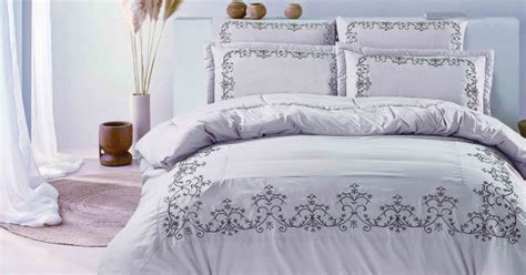6 Piece Embroidered Double Super King Size Comforter Set