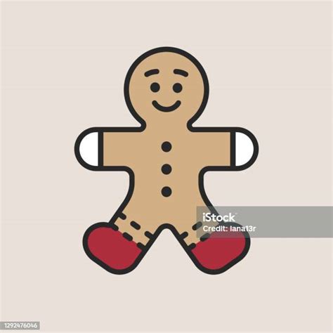 姜餅人向量插圖圖示向量圖形及更多剪裁圖圖片 剪裁圖 圖示 帽子 Istock