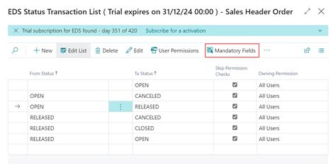 Setup Tables Requirements Mandatory Fields And Field Replacement Data Security Eos Docs