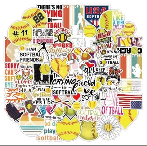 Softball Stickers Pack Of Softball Stickers Team Softball Ts