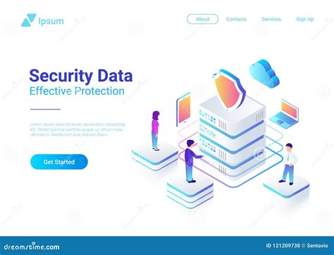 Security Data Protection Isometric Flat Vector Ill Stock Illustration Illustration Of Data