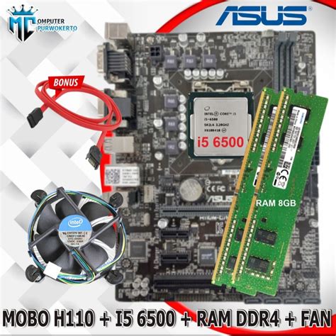 Jual Paket Mainboard H110 DDR4 Core I5 6500 RAM FAN Shopee Indonesia