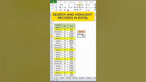 Search And Highlight Records In Excel Automatically Hightlight