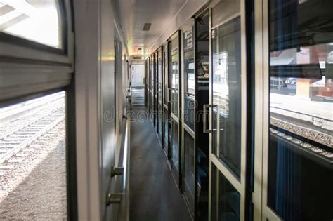 A Corridor Inside A Passenger Second Class Train Carriage In Poland