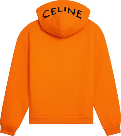 Celine Orange Hood Logo Hoodie Inc Style